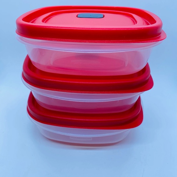 Rubbermaid | Kitchen | Nwt 3 Rubbermaid Red Storage 3 Cup Containers ...